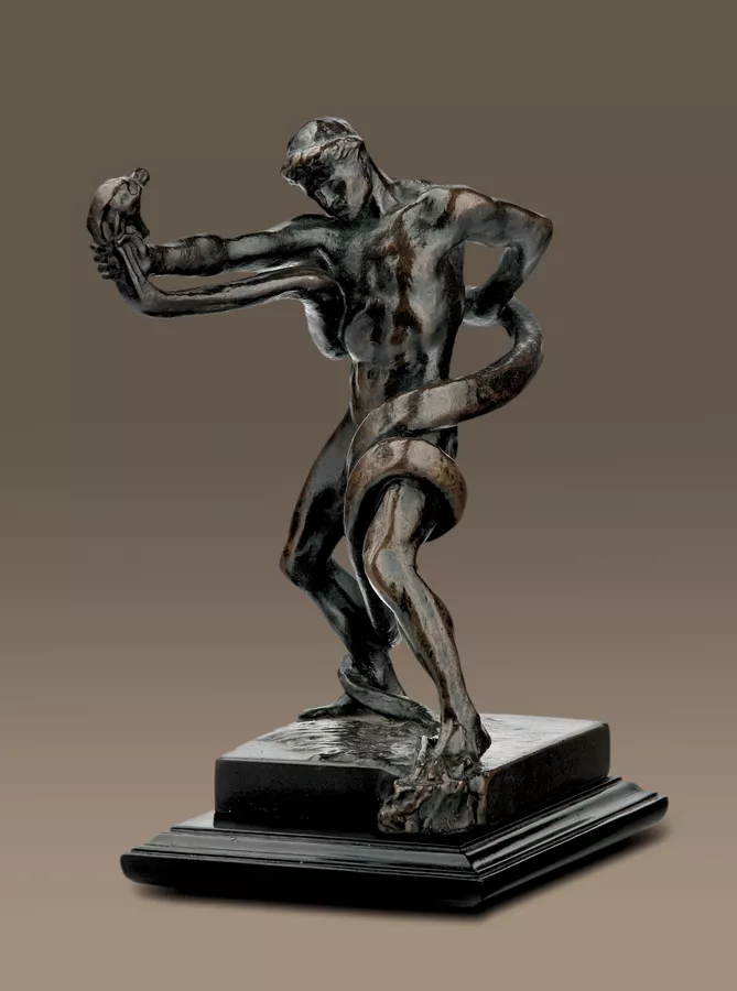 Maquette for "Athlete wrestling with a python" - AGSA Collection