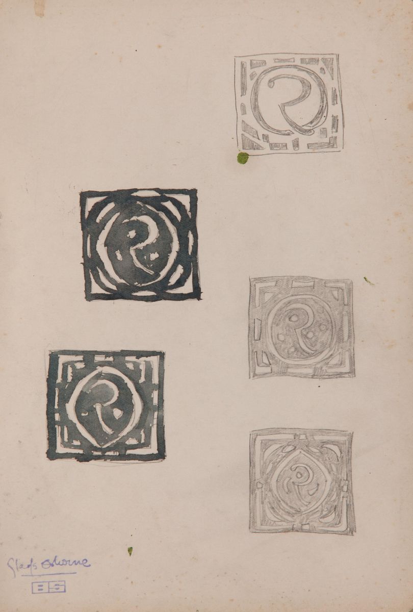 Studies for artist monogram - AGSA Collection