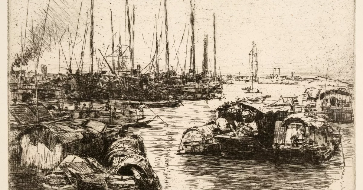 Old junks in Shanghai harbour - AGSA Collection