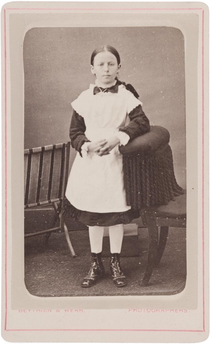 Portrait of young girl in white pinny - AGSA Collection