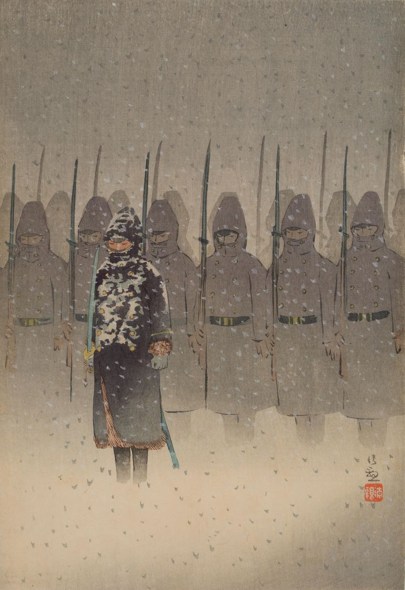 Illustration of the Landing and Advance to Weihaiwei (Ikaiei jôriku ...