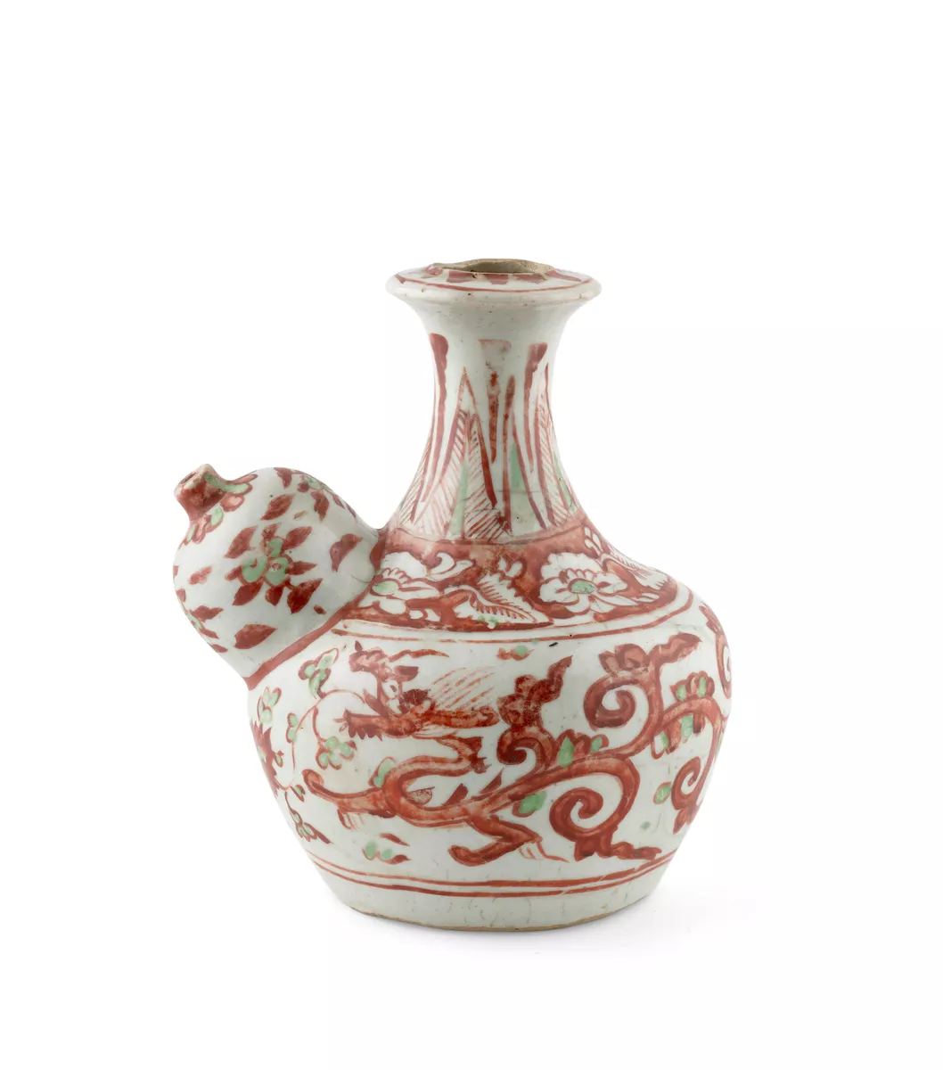 Pouring vessel (kendi), with mammiform spout and stylised dragon motif ...