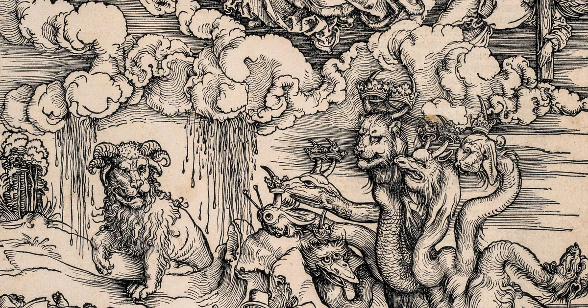 The beast with the seven heads and the beast with the lamb's horns ...