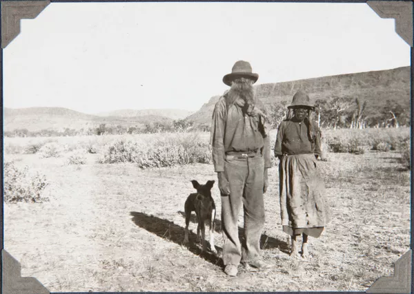 Arrernte man and woman with dog - AGSA Collection