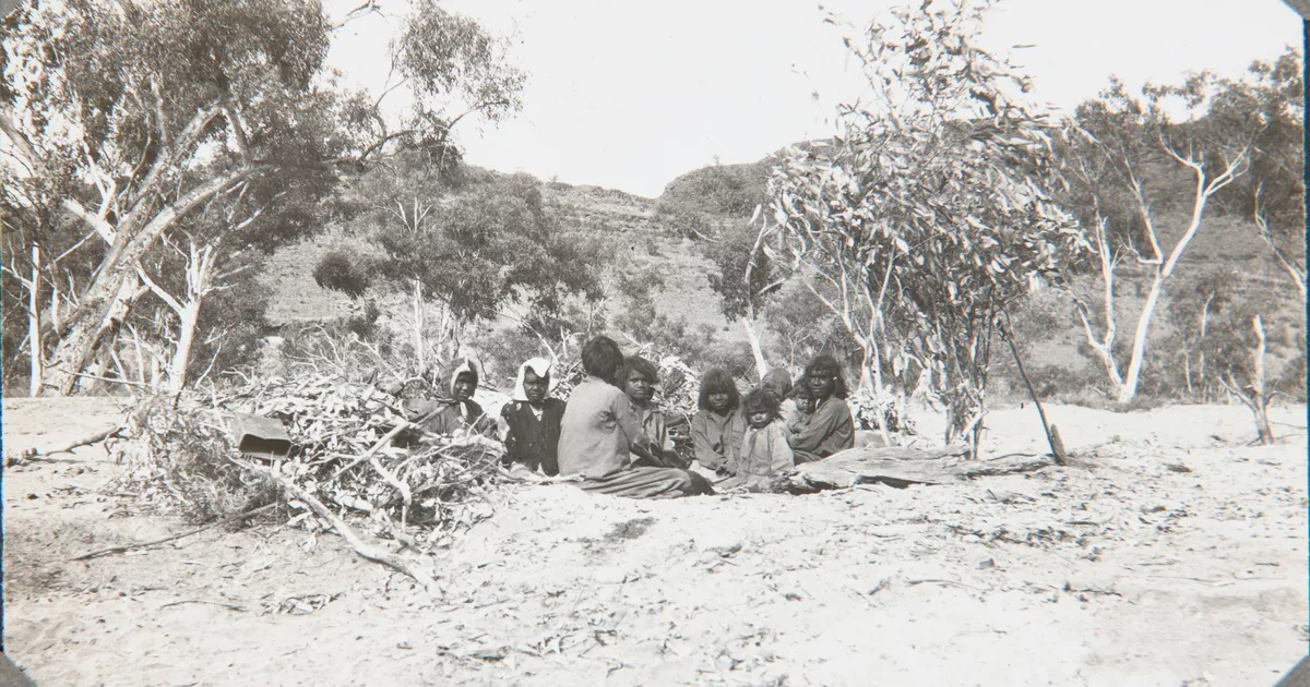 A group opf east Arrernte people at Loves Creek Station - AGSA Collection