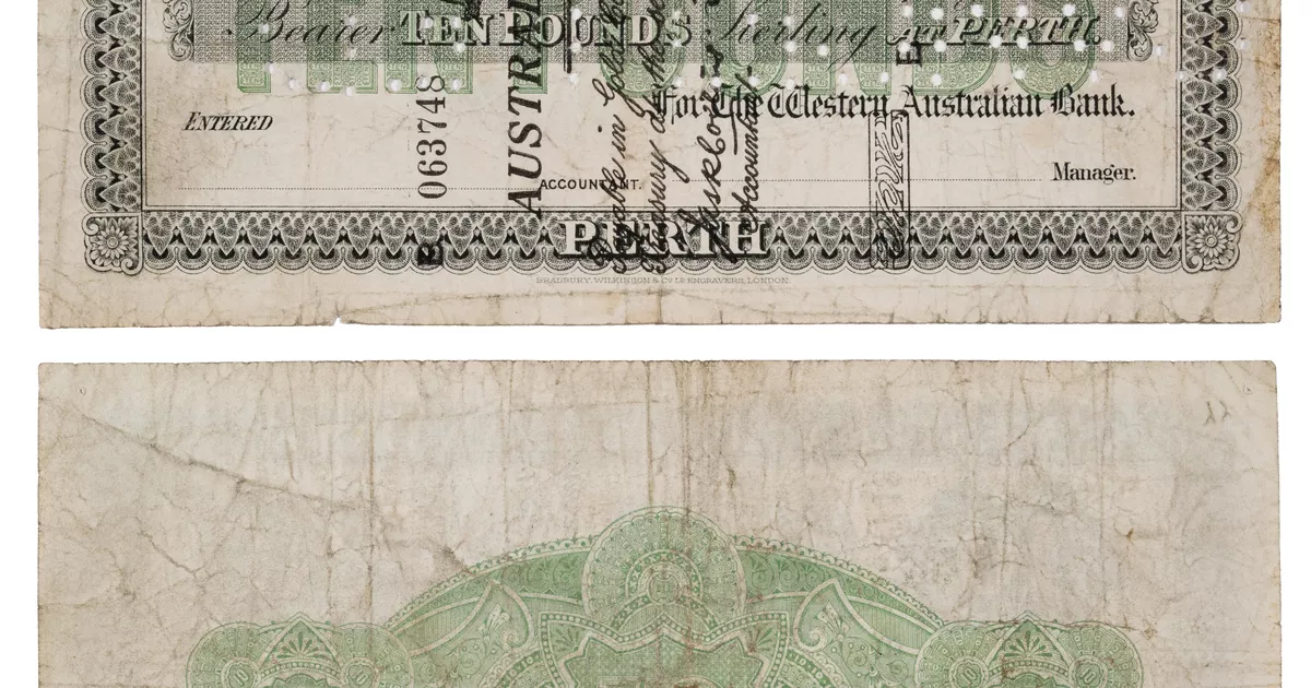 Superscribed Note. Commonwealth of Australia: Western Australian Bank ...