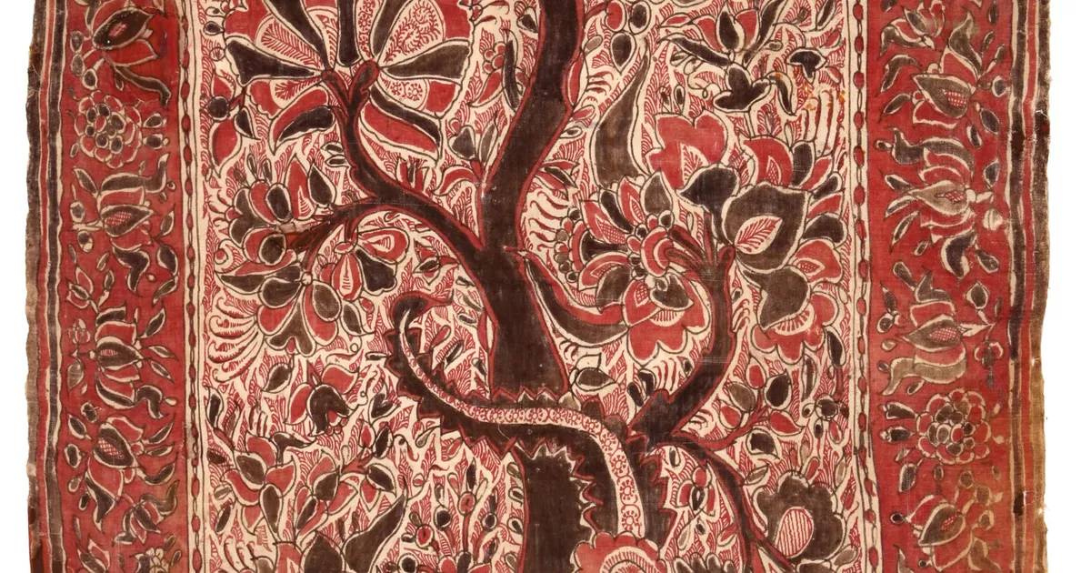 Ceremonial cloth and sacred heirloom (palampore), with tree of life ...