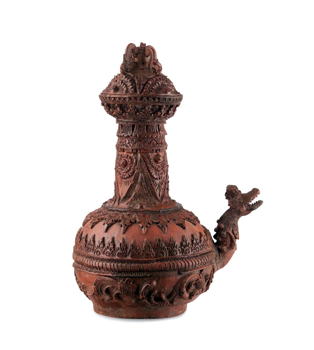 Large pouring vessell (kendi), with spout in the form of a naga serpent ...