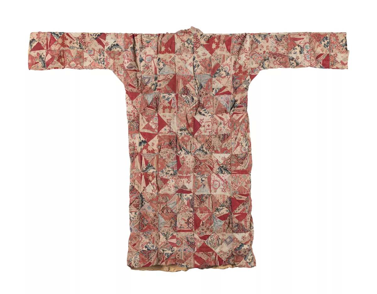 Ceremonial jacket (baju), assembled with Indian and Javanese patchwork ...