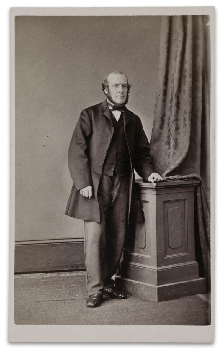 Portrait of gentleman, hand resting on plinth - AGSA Collection