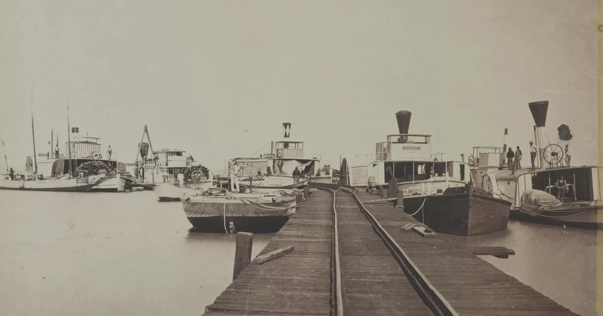 Milang jetty and steamers - AGSA Collection