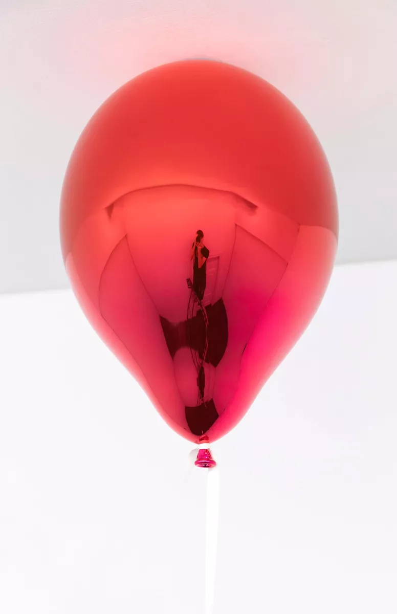 Medium Red and Ruby Mirror Balloon - AGSA Collection