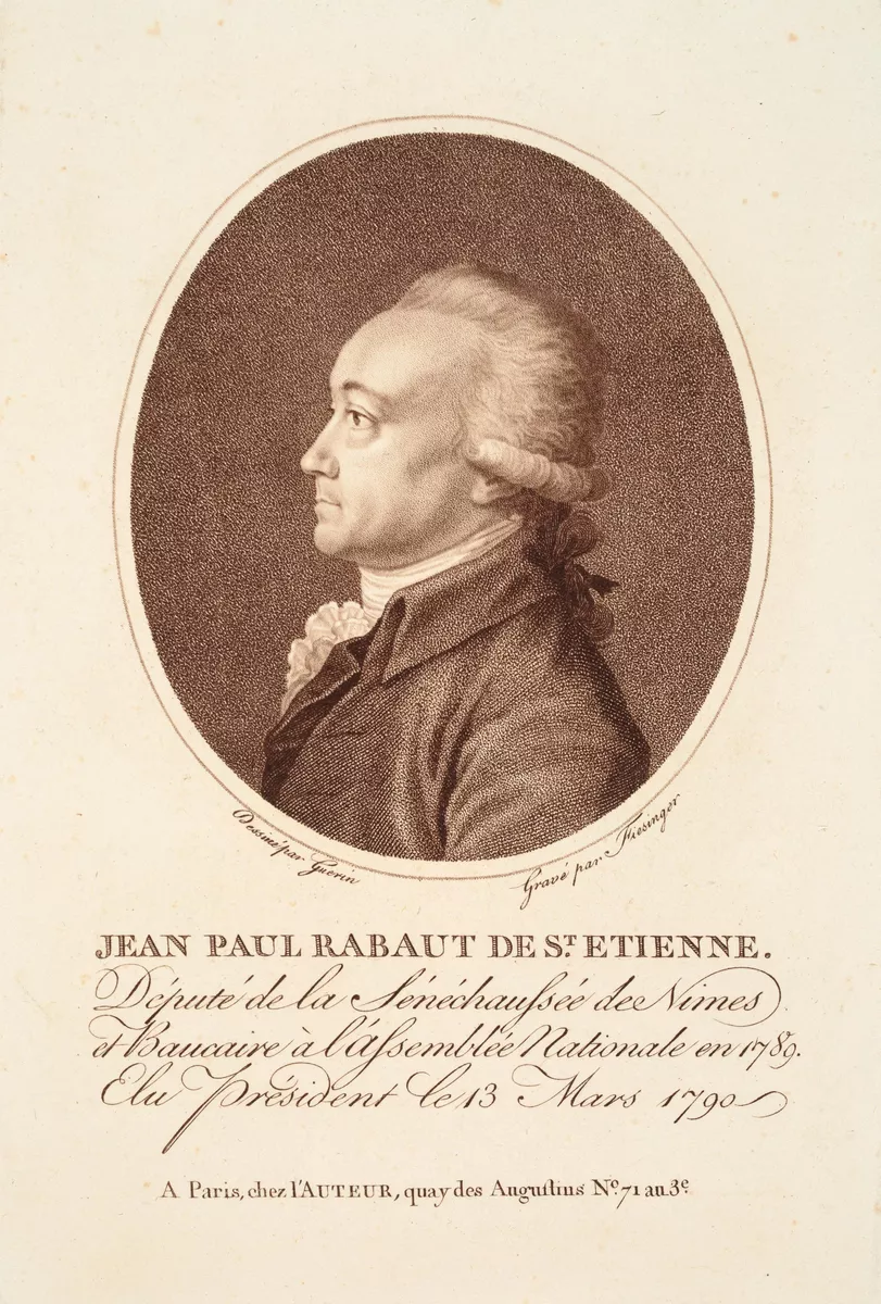 Jean Paul Rabaut de st. Etienne del. to the national Assembly, 1789 ...