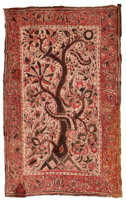 Ceremonial cloth and sacred heirloom (palampore), with tree of life ...