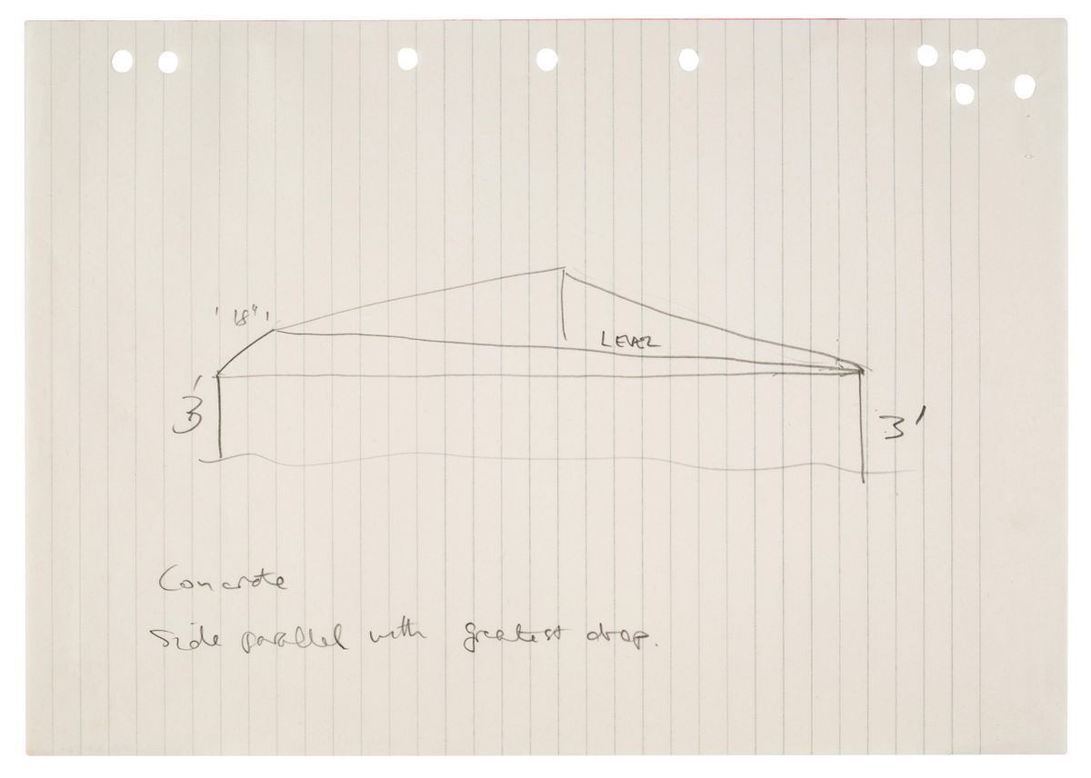 "Side parallel with greatest drop" elevation for the scupture 'Untitled ...