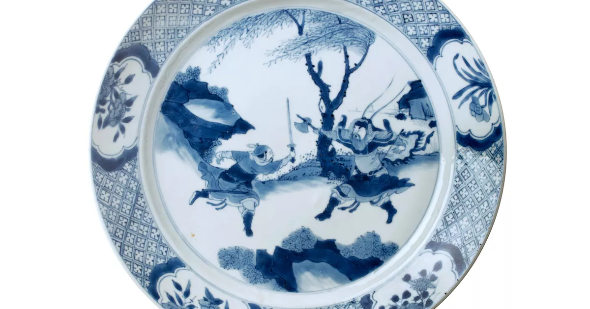 Pair of dishes, with landscape scenes - AGSA Collection