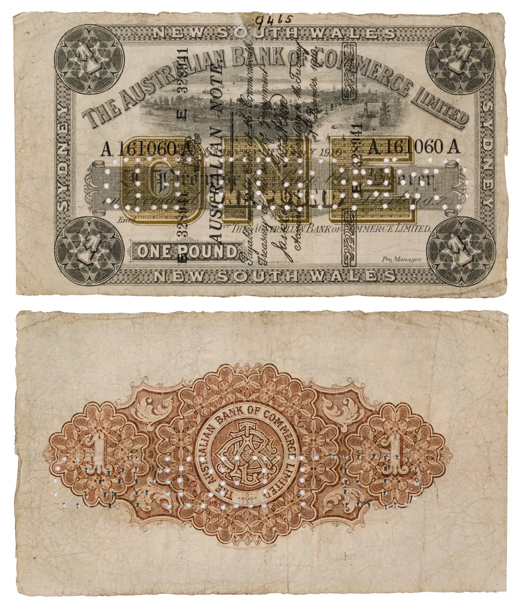 Superscribed Note. Commonwealth of Australia: The Australian Bank of ...