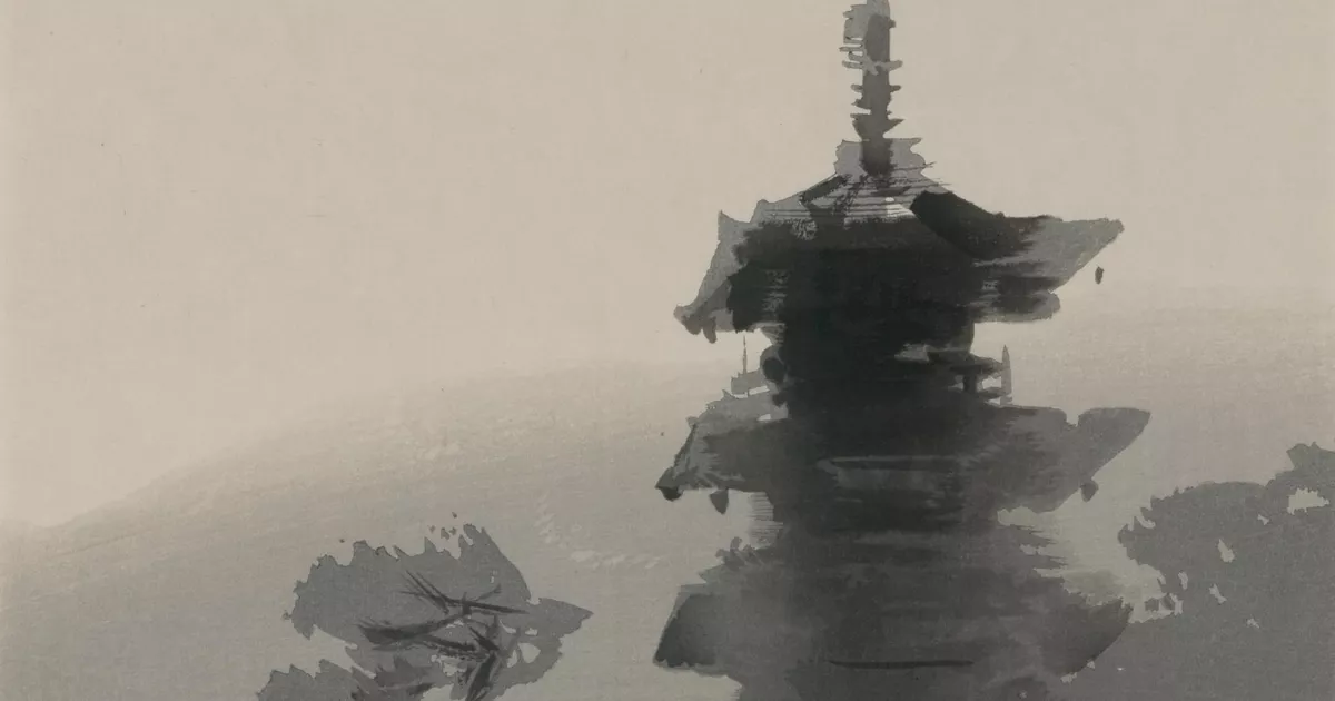 Yasaka Pagoda in moonlight (Tsuki no Yasaka) - AGSA Collection