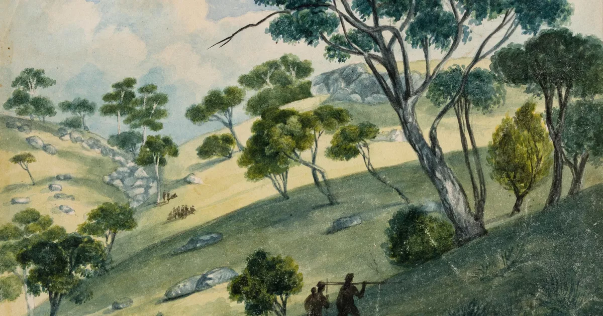 On the hills, near Adelaide, January 1838 - AGSA Collection