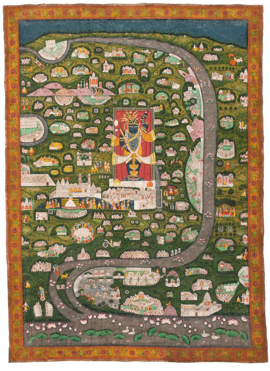 Map of the pilgrimage sites for Vraj - AGSA Collection