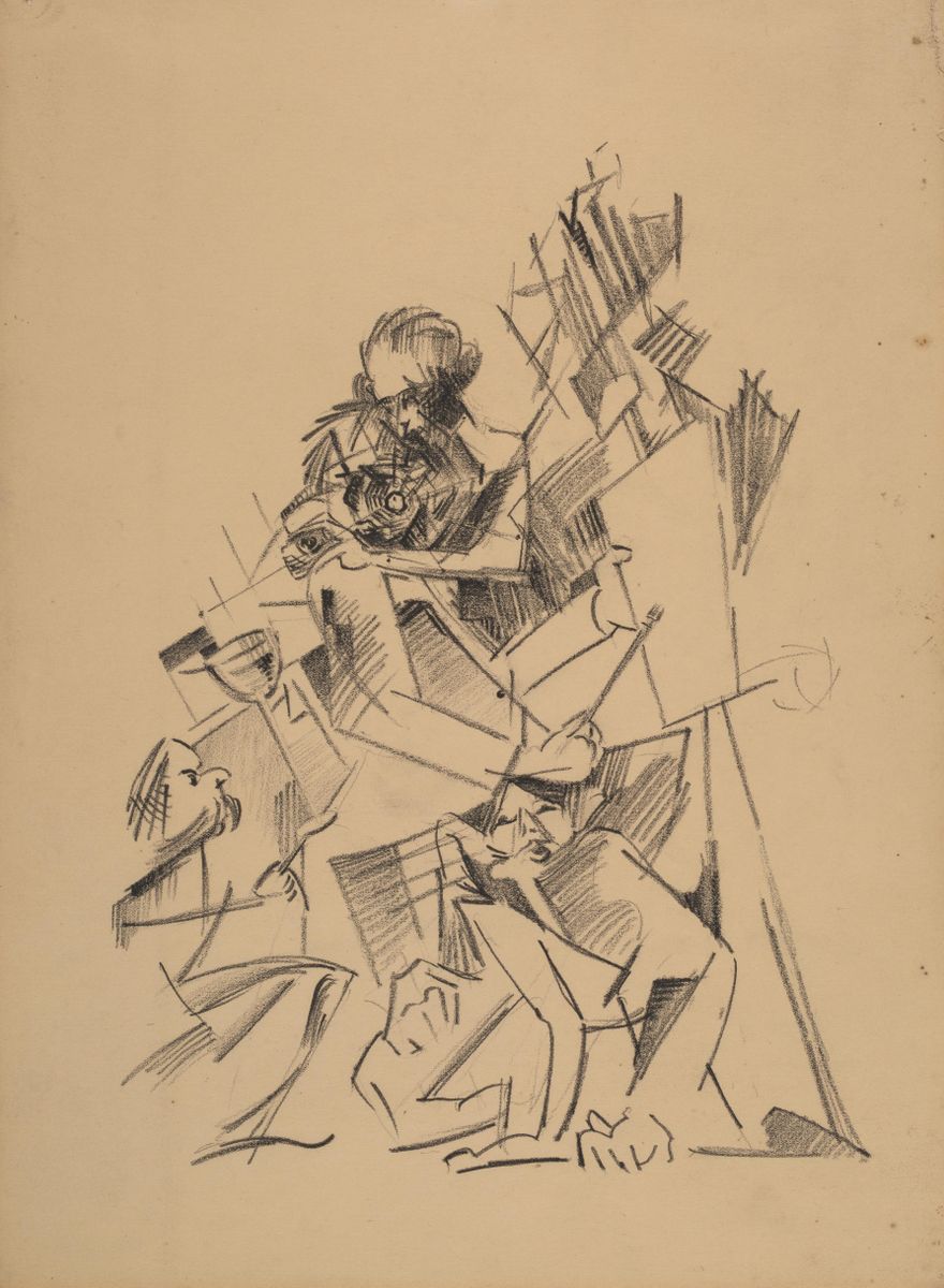 (Cubist composition with artist at easel and other figures) - AGSA ...