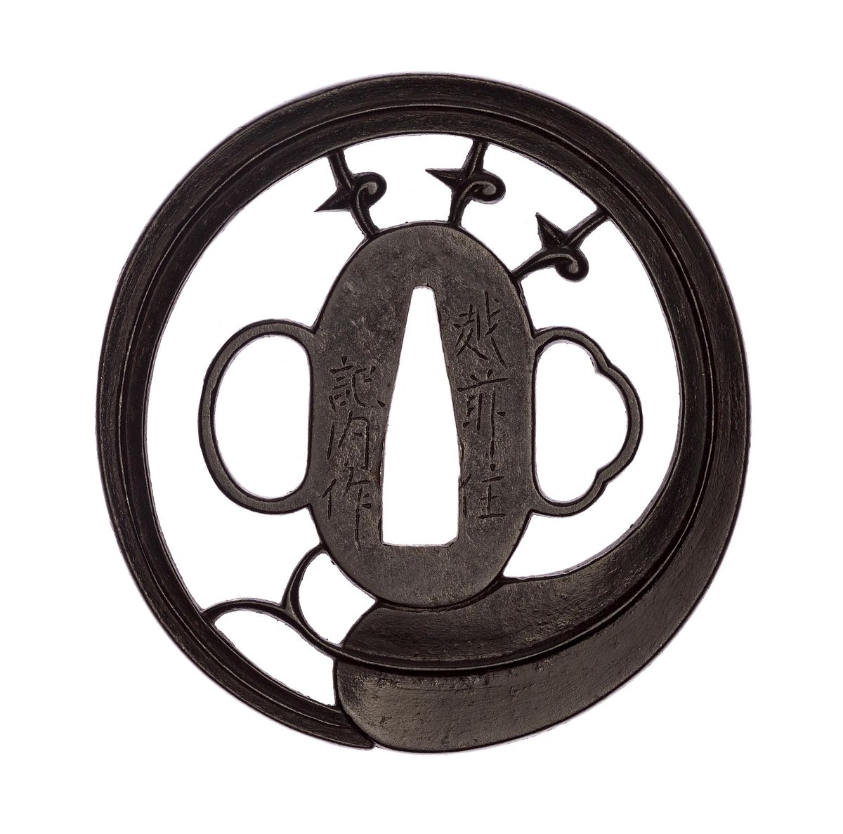 Tsuba, water plantain (shogungusa) leaf design - AGSA Collection