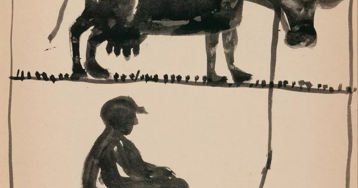 Man with cow - AGSA Collection