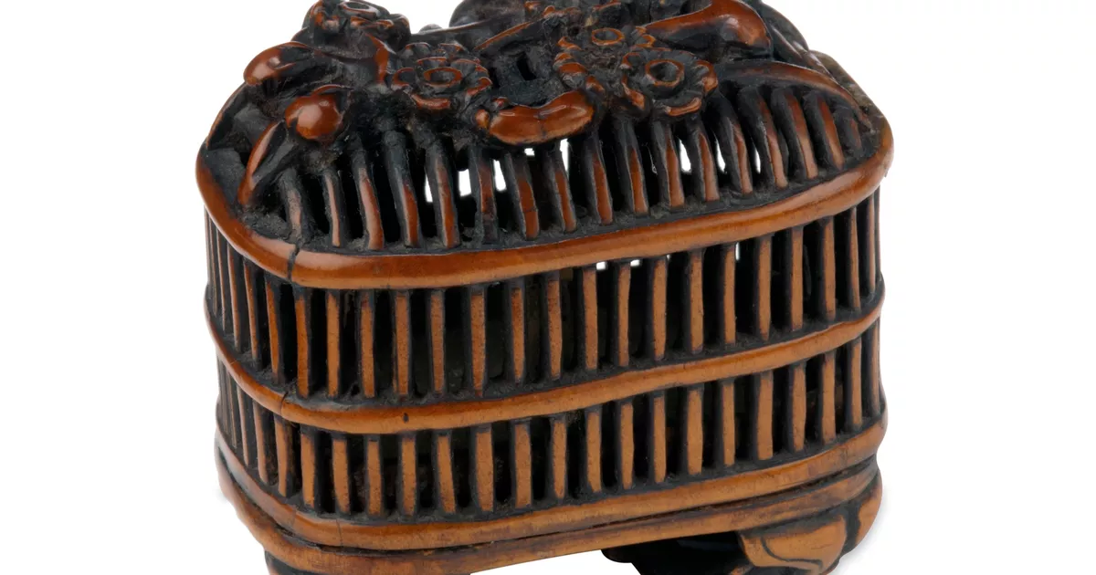 Netsuke, Bird in a cage - AGSA Collection