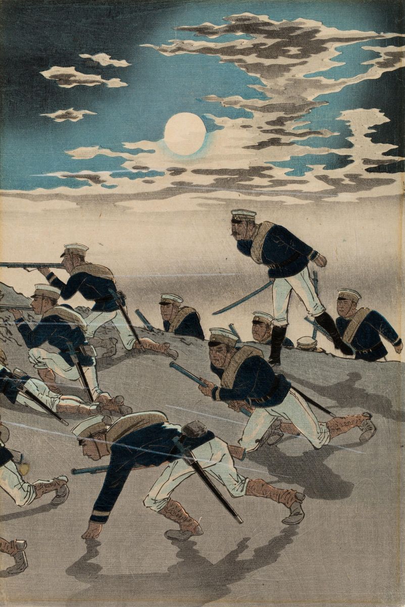 Japanese victory at the Battle of Pyongyang (Heijō gekisen waga gun ...