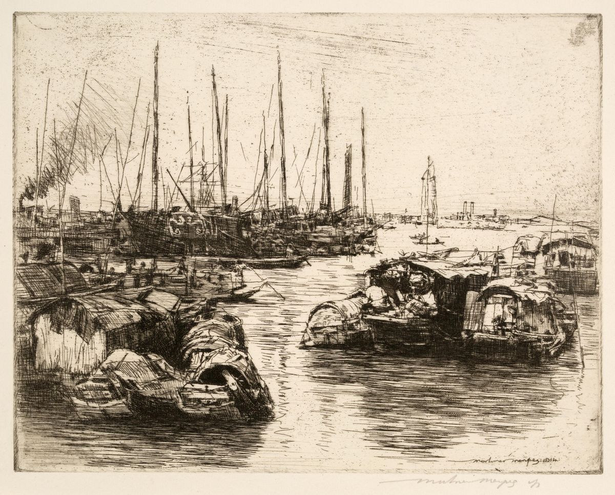 Old junks in Shanghai harbour - AGSA Collection