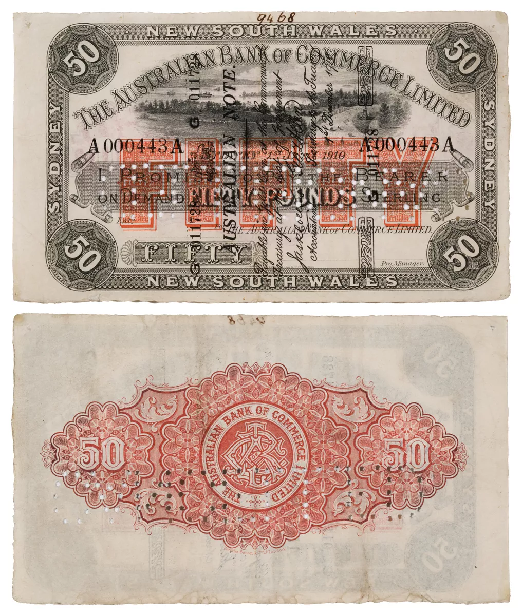 Superscribed Note. Commonwealth of Australia: The Australian Bank of ...