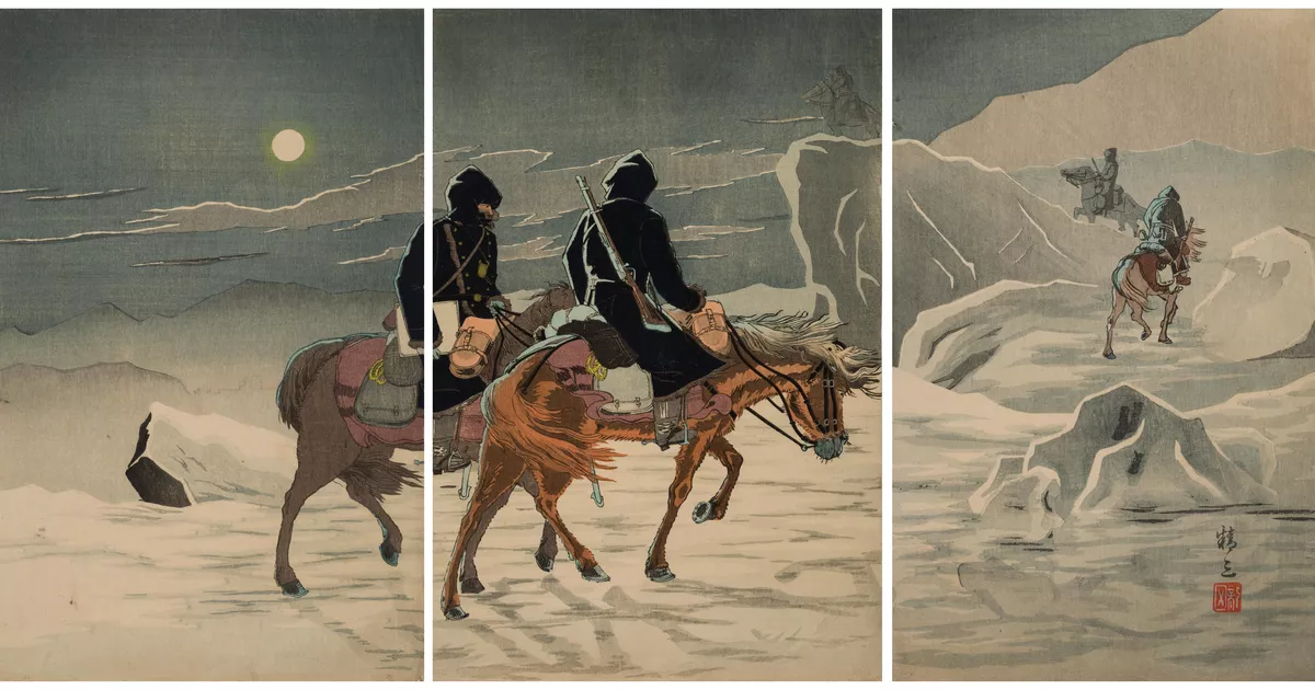 Scouting Enemy Movements on Ice near Yingkou (Eikô fukin hyôtô tekijô ...