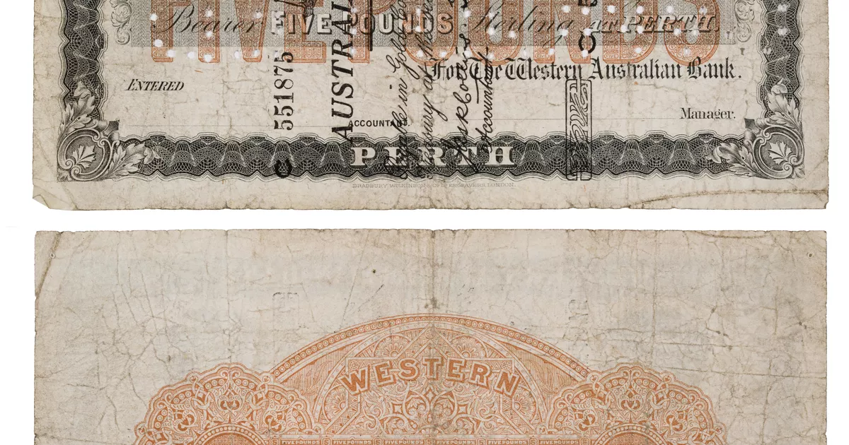 Superscribed Note. Commonwealth of Australia: Western Australian Bank ...