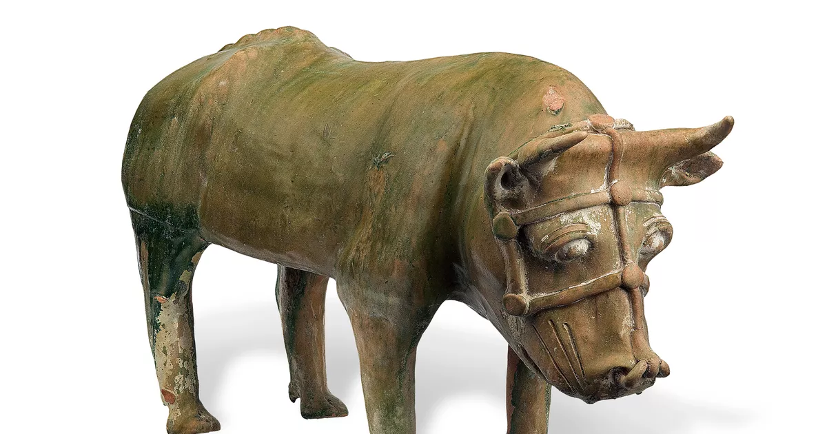 Tomb figure of a bull (ming qi) - AGSA Collection