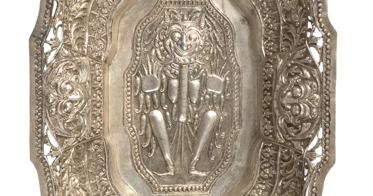 Shrine offering dish, with Rangda the witch - AGSA Collection