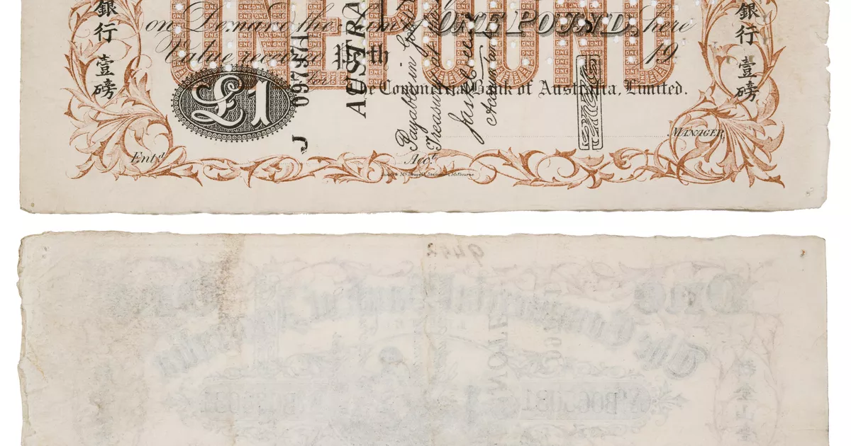 Superscribed Note. Commercial of Australia: Commercial Bank of ...