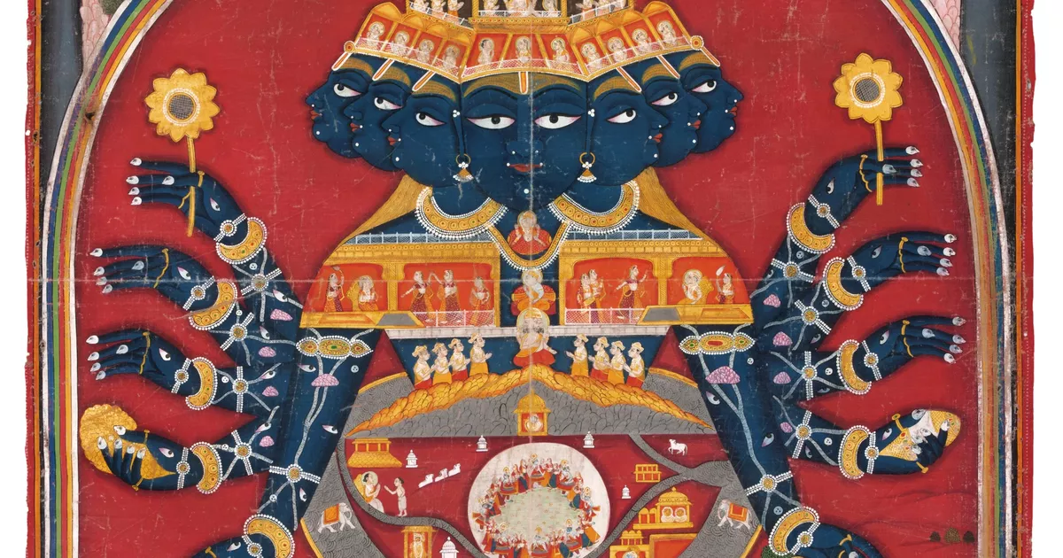 Krishna in his universal form (Vishvarupa) - AGSA Collection