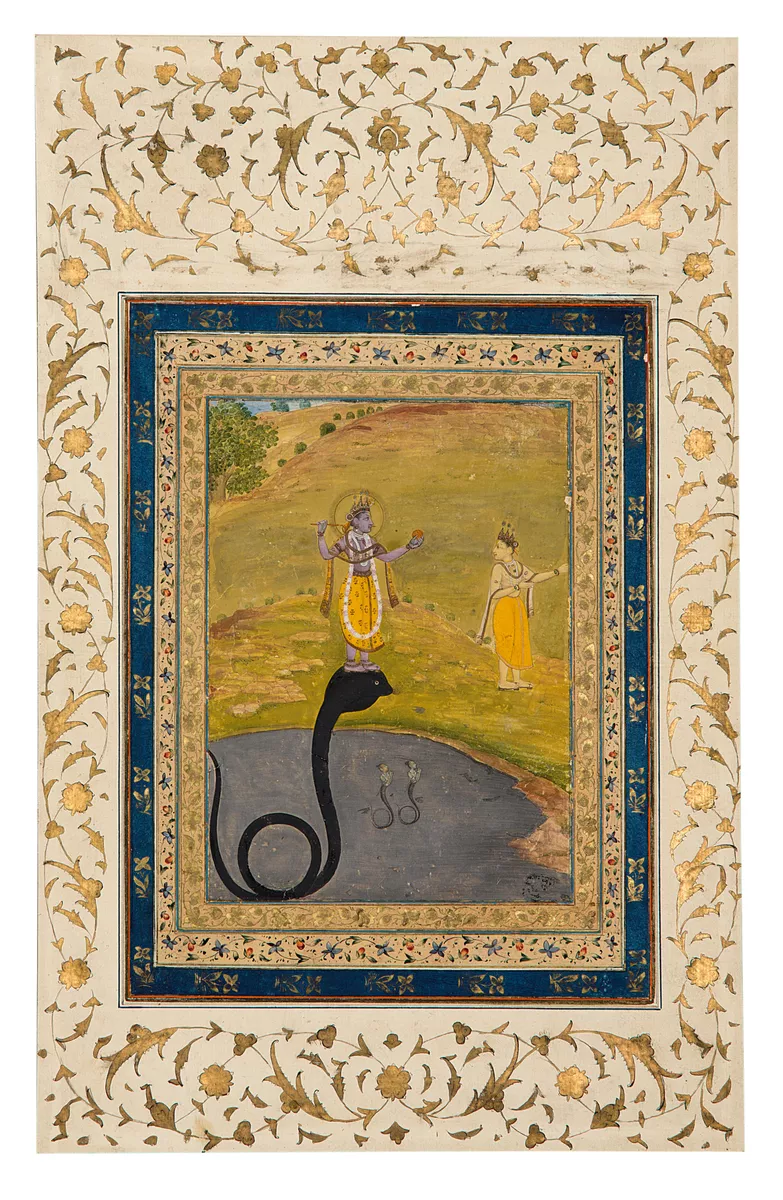 Krishna and the serpent Kaliya - AGSA Collection